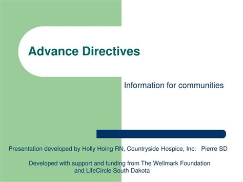 Ppt Advance Directives Powerpoint Presentation Free Download Id