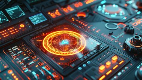 3d Model Abstract Art Of Cybersecurity Abstract Command Center With
