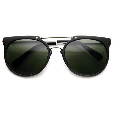 Indie Hipster Flat Top Vintage Aviator Sunglasses Zerouv