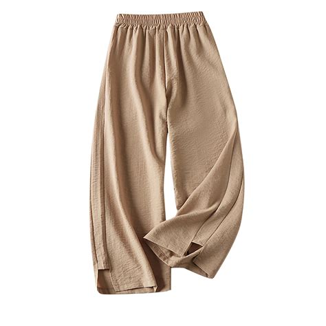 Henpk Womens Cotton Linen Bermuda Shorts Yoga Pants Tummy Control