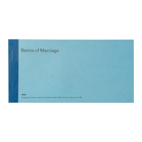 Banns Of Marriage Certificates For Church Records Hayes And Finch