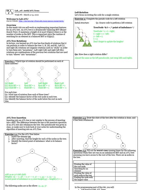 Cs225sp20 Lab Avl Handout Solution Pdf
