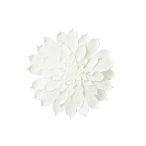Fleur suspension en synthétique blanc 40x40x2 cm