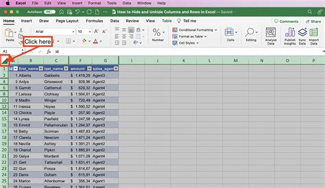 how to hide and unhide rows and columns in excel the