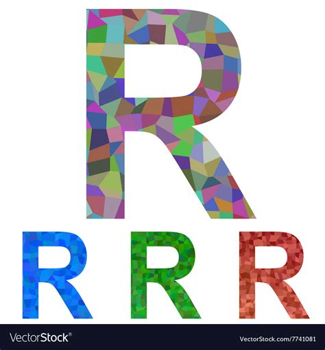 Mosaic Font Design Letter R Royalty Free Vector Image