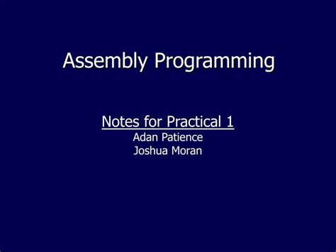 ppt assembly programming powerpoint presentation free download id 3903874