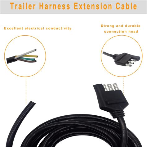 Adullama Arnés De Cableado De Remolque De 4 Vías De 16 Awg 10 Pies