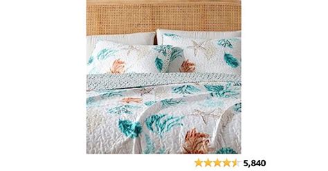 Full Queen Coastal Quilt Bedding Set Summer Coastal Quilt With Shams