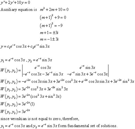 Differential Equations Solved Examples Fundamental Set Of Solutions