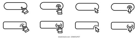 Click Cursor Set Button Hand Pointer Stock Vector Royalty Free