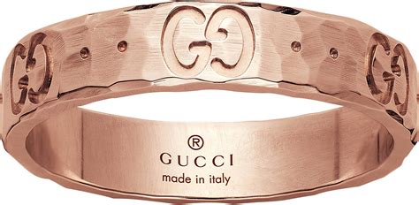 Lyst Gucci Icon Hammered 18ct Rose Gold Ring In Metallic