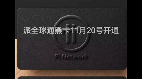 Pinetwork 派全球通黑卡11月20日全面开通，是真是假 Youtube
