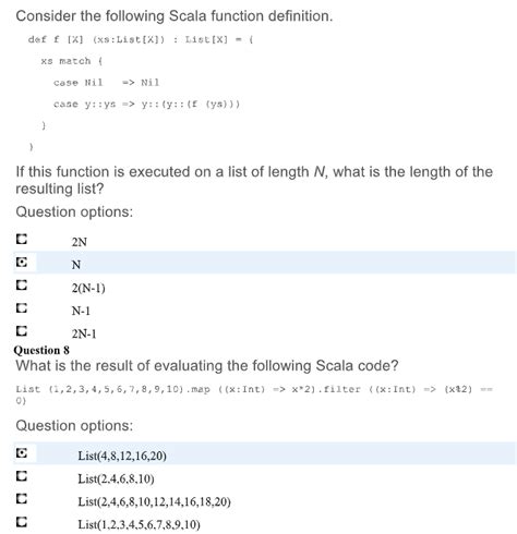 Solved Consider The Following Scala Function Definition Def