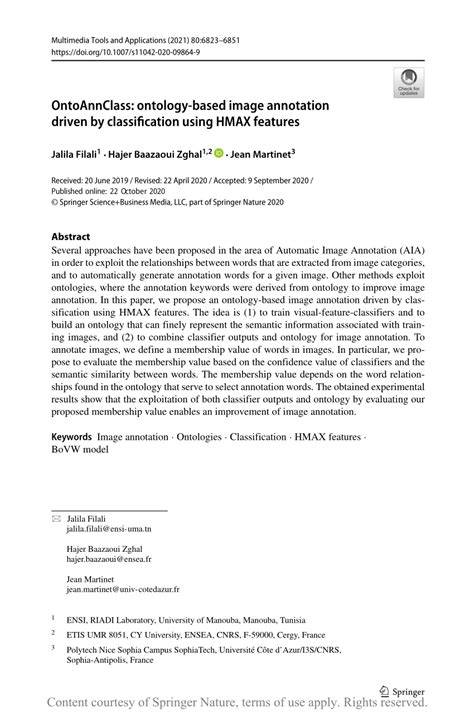 Ontoannclass Ontology Based Image Annotation Driven By Classification Using Hmax Features