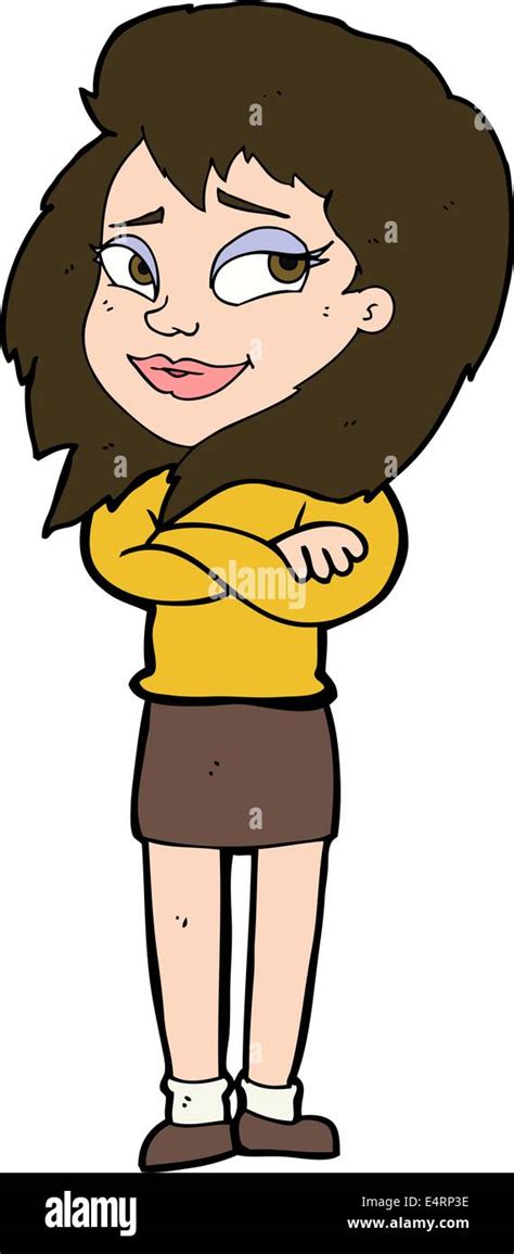 Cartoon Woman With Crossed Arms Stock Vector Image And Art Alamy