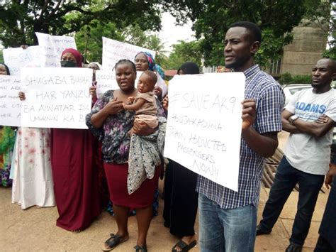 Pictorial Families Of Abducted Train Passengers Protest In Kaduna