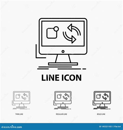 Update App Application Install Sync Icon In Thin Regular And Bold Line Style Vector