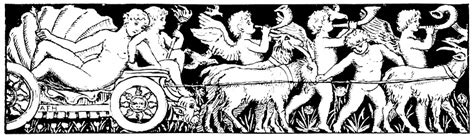 빅토리아 블랙과 화이트 장식 페이지 염소와 체리에 의해 뽑아 캐리지 내에서 사람의 조각 표제 19 세기의 낭만과 천상의 존재 영어 일러스트 1892 19세기에 대한 스톡