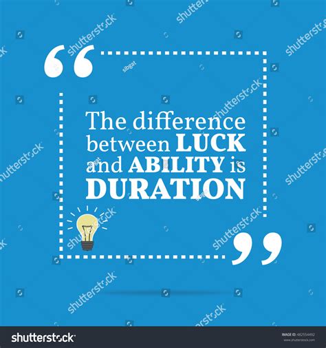 Inspirational Motivational Quote Difference Between Luck Stock