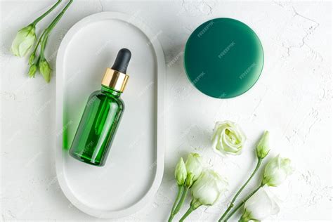 Premium Photo Natural Cosmetics Set Moisturizing Cream And Serum In