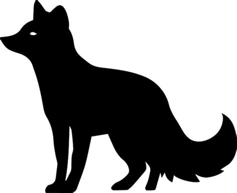 Ilustración de silueta vectorial de zorro ártico Vector Premium