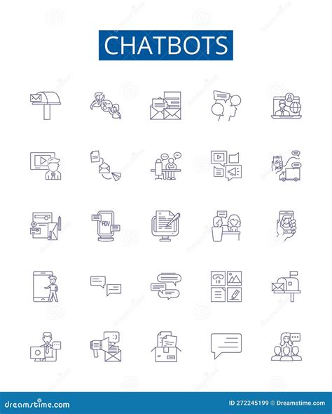 Chatbots Line Icons Signs Set Design Collection Of Chatbots