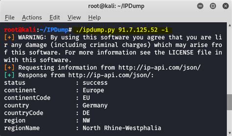Ipdump Generate A Report For Hostname Ipaddress Url Or Domain In Kali