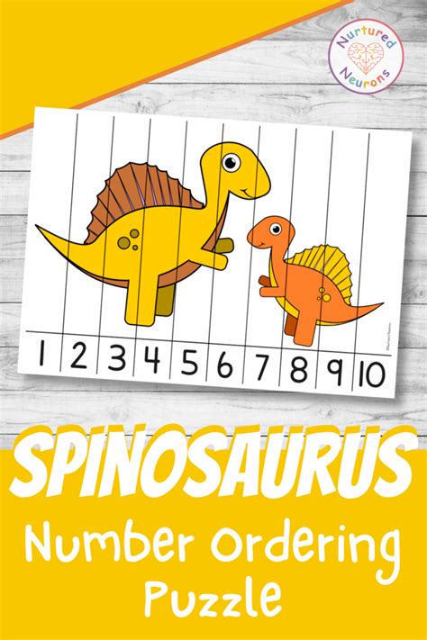 Spinosaurus Number Sequencing Puzzle 1 10 Printable Pdf Nurtured Neurons