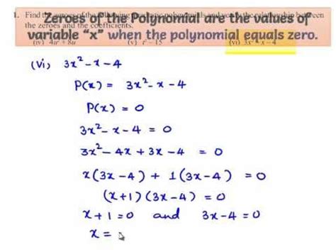 Ncert Solutions For Class Maths Chapter Polynomials Exercise Question Vi Artofit