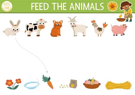 Activité D appariement De Ferme Avec Des Animaux Mignons Et De La