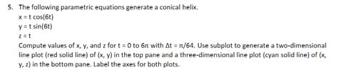 Solved 5 The Following Parametric Equations Generate A