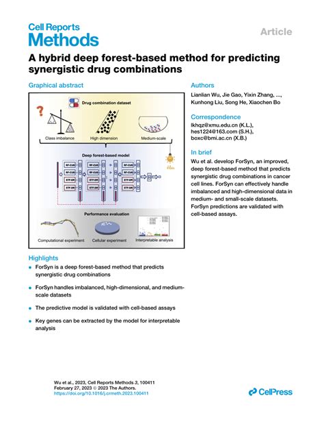 Pdf A Hybrid Deep Forest Based Method For Predicting Synergistic Drug