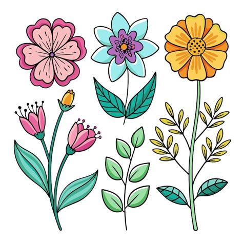 Flora In Outline Customizable Floral Line Art Vector Illustration