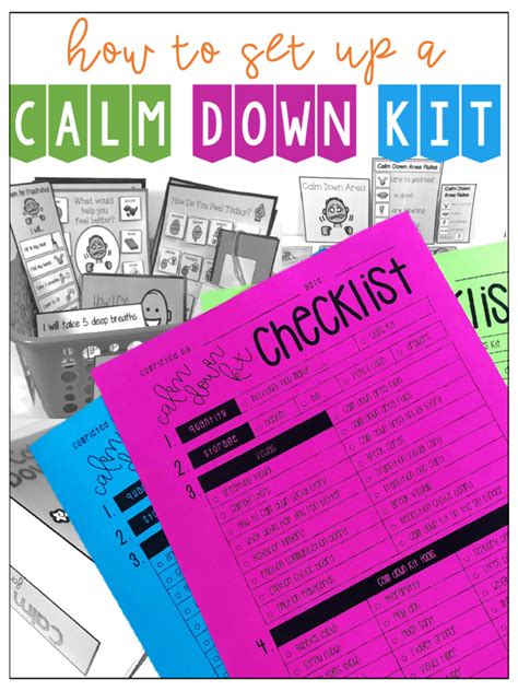 Calm Down Kit Checklist Freebie Pdf
