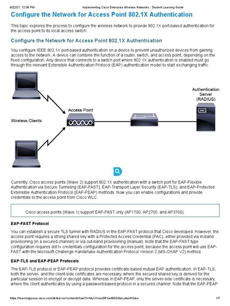 3 Configure The Network For Access Point 802 1x Authentication Pdf