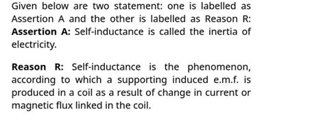 given below are two statement one is labelled as assertion a and the oth
