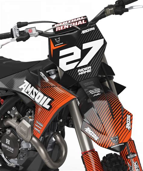 Ktm Throttle Graphics Kit Orange Black Omxgraphics
