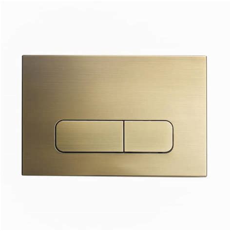 Swiss Madison Wall Mount Dual Flush Actuator Plate With Rectangle Push Buttons Brushed Brass SM