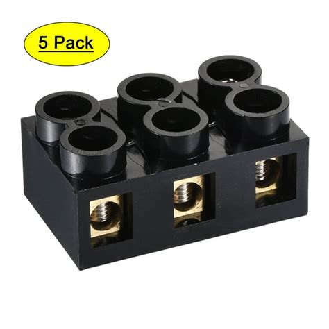 Uxcell Terminal Block 500v 60a Dual Row 3 Positions Screw Electric Barrier Strip 5pack Walmart