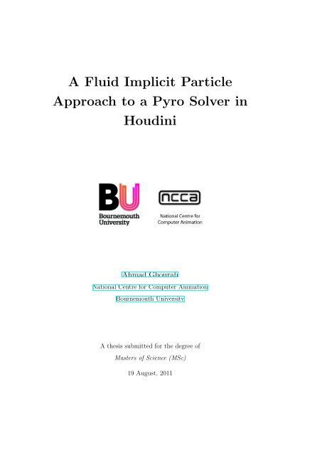 A Fluid Implicit Particle Approach To A Pyro Bournemouth University