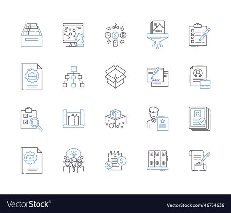 Agile Management Outline Icons Collection Vector Image