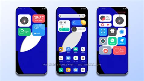 Blue Ui Miui Theme With Cool Widgets And Animated Icons