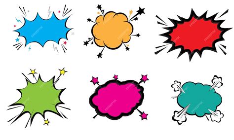 Premium Vector | Cartoon empty retro comic style speech bubbles set speech bubbles