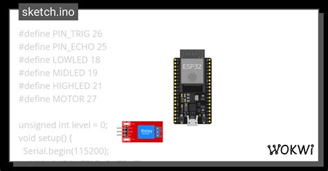 Water Level Controller Using Ultrasonic Sensor With Esp32 Copy Wokwi