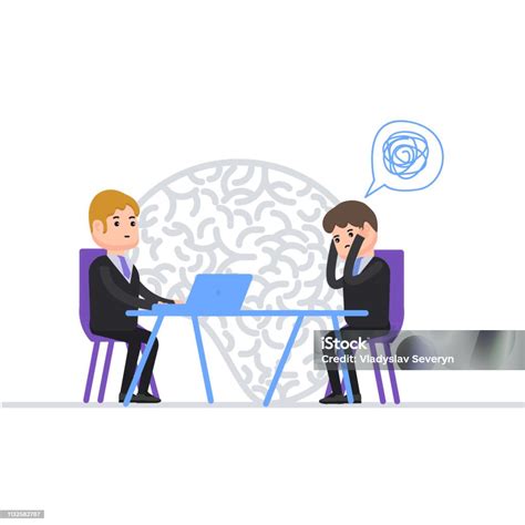 심리 치료 환자와 심리 치료사 회담 정신 장애를 가진 사람 정신 질환 인간 심리학 Mental Wellbeing에 대한 스톡