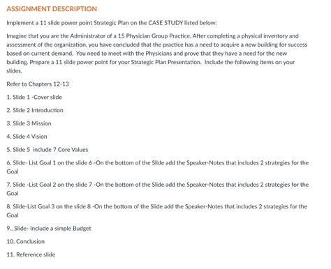 Solved Implement A Slide Power Point Strategic Plan On Chegg Com