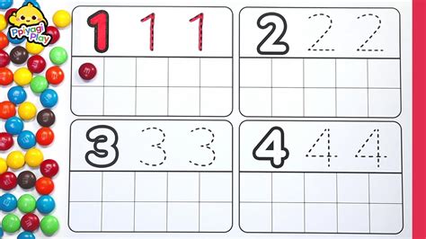 숫자배우기 1부터 10까지 숫자쓰기 Write Numbers From 1 To 10 Along The Dotted