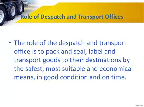 Operations Despatch And Transport Services Pptx