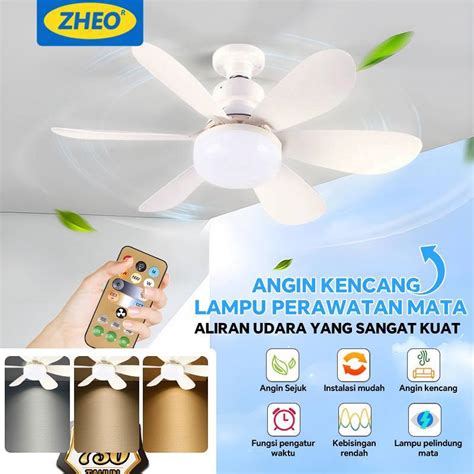 Jual ⭐garansi⭐️kipas Angin Plafon Lampu 2 In 1 Lampu Kipas Langit Langit Led E27 Multifungsi