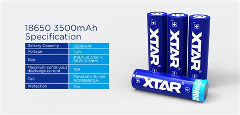 Akumulator Xtar 18650 3 6V Li Ion 3500mAh Z Zabezpieczeniem